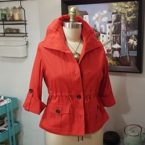 Ruby Rd. | Jackets & Coats | Ruby Rd Red 34 Sleeve Crop Trench Coat ...